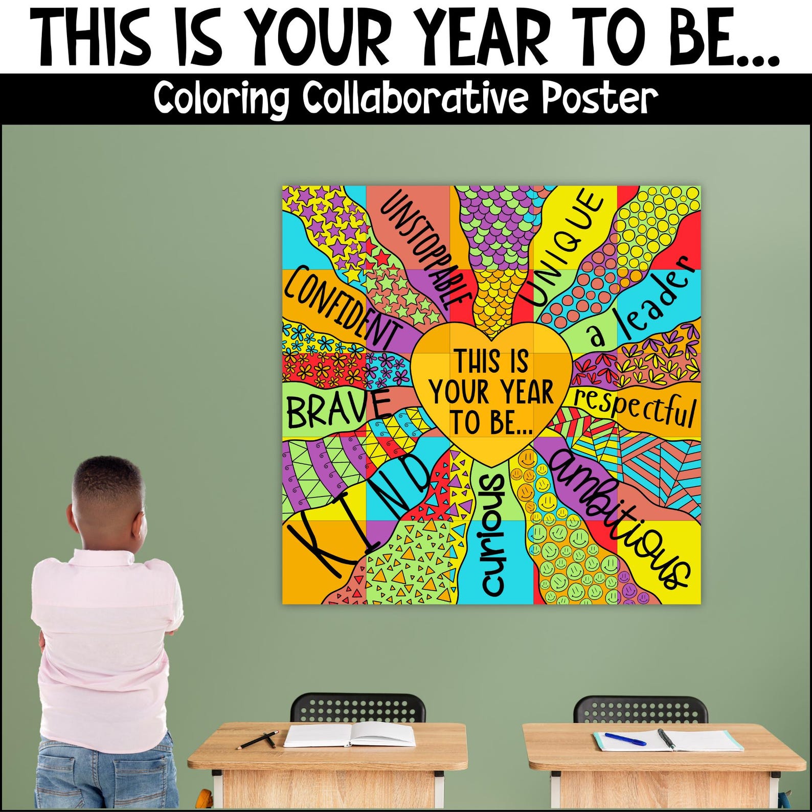 Back to School Collaborative Poster, Coloring Pages, Bulletin Board ...