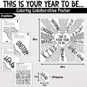 Back to School Collaborative Poster, Coloring Pages, Bulletin Board ...
