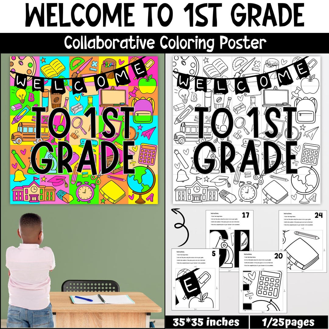 Welcome to First Grade Collaborative Poster, Coloring Pages, Back to ...