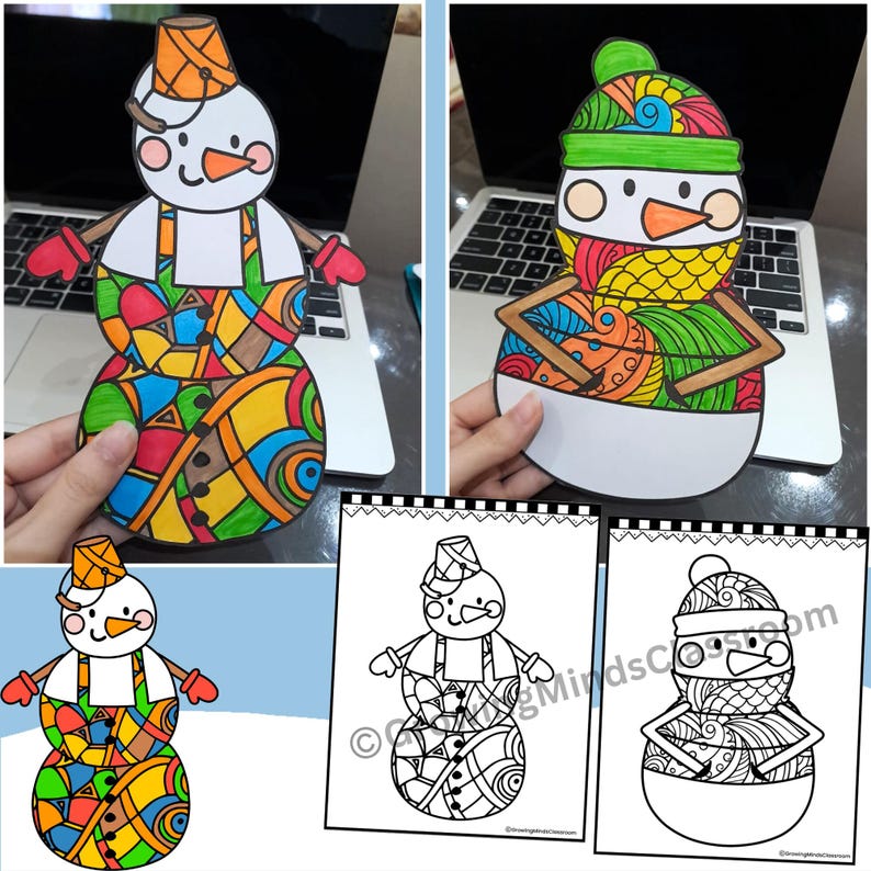 Snowman Coloring Pages, Winter Coloring Sheets, Winter Crafts, Art ...