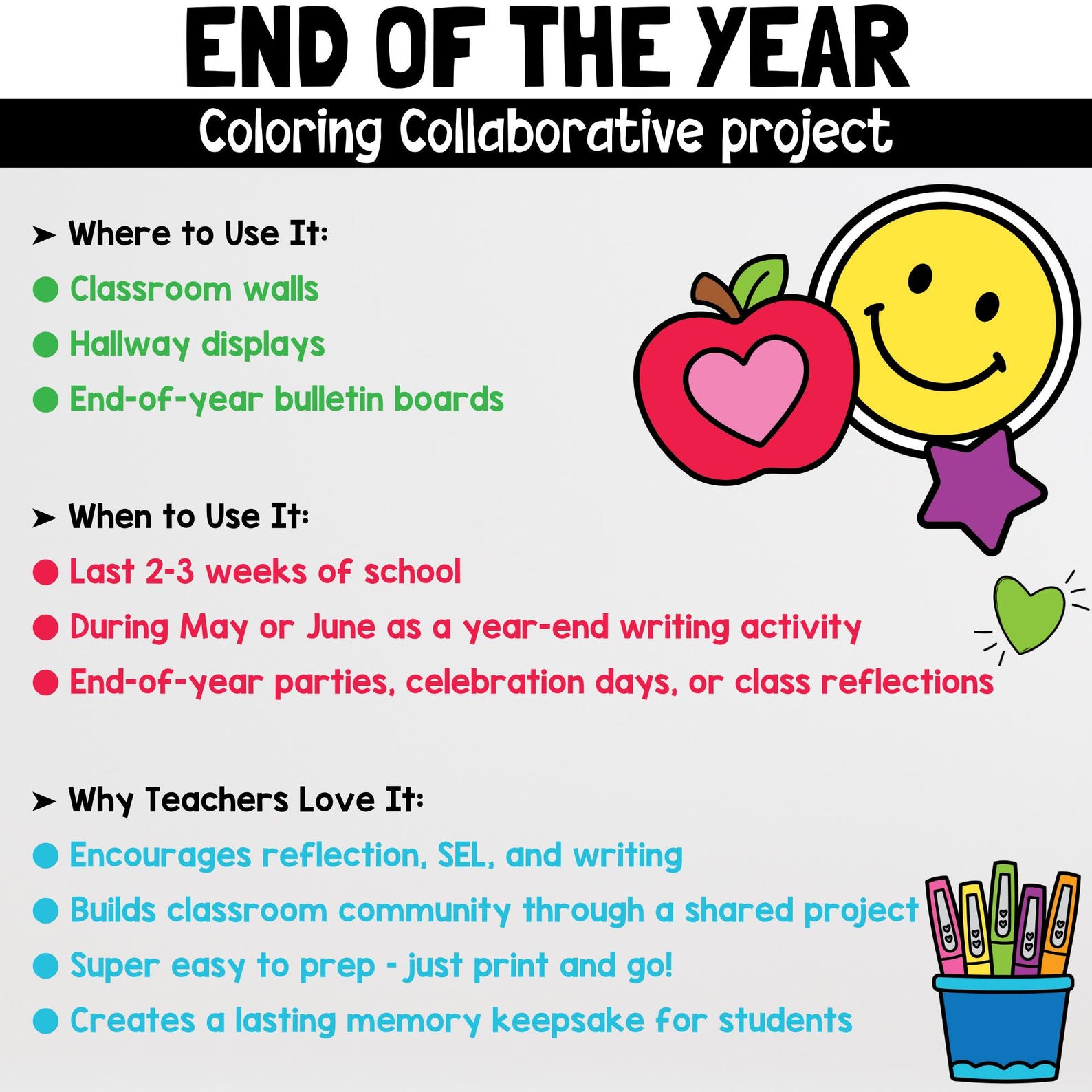 End of the Year Reflection, Memory Writing Prompts, Collaborative Art ...