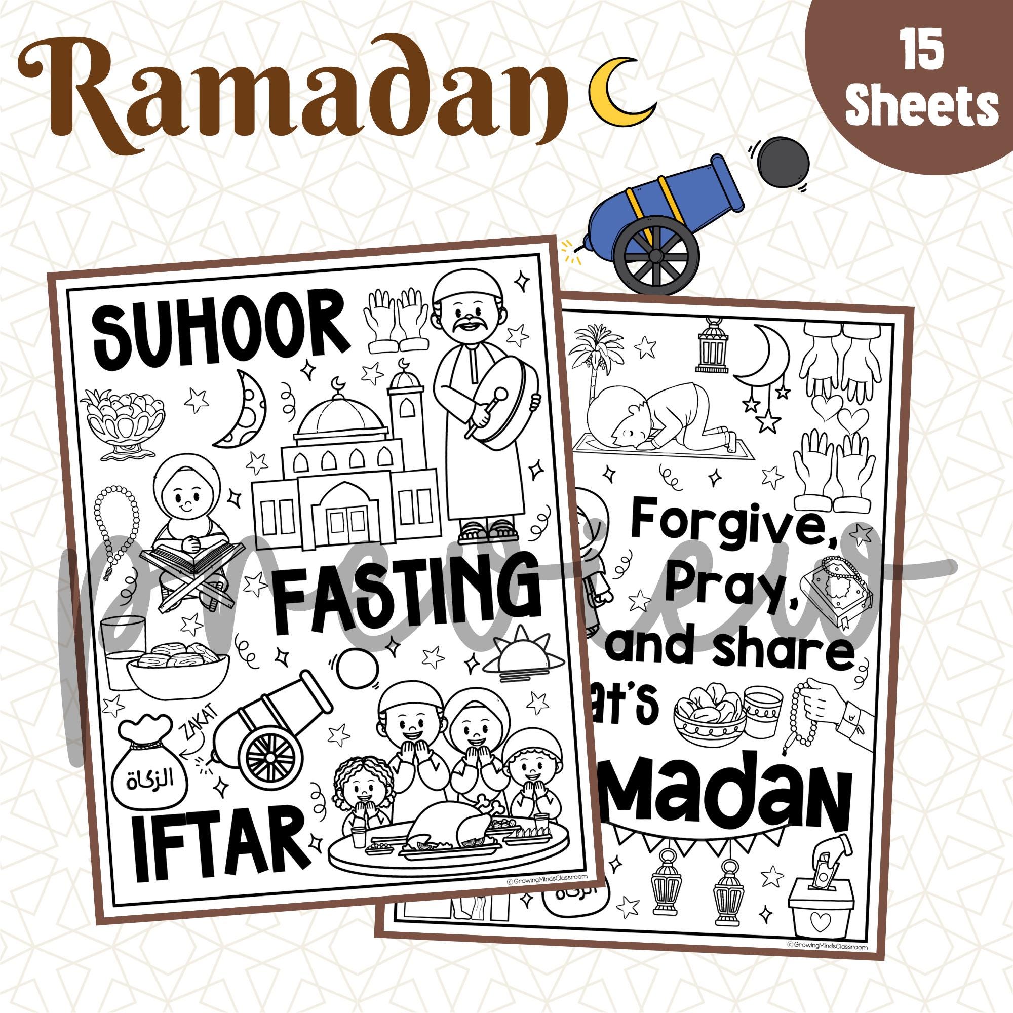 Ramadan Coloring Pages, Islamic Coloring Sheets, Art Project, Bulletin ...