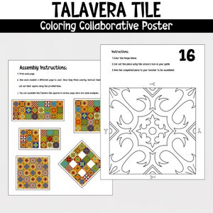 Cinco De Mayo Talavera Tile Collaborative Coloring Poster, Art Project ...