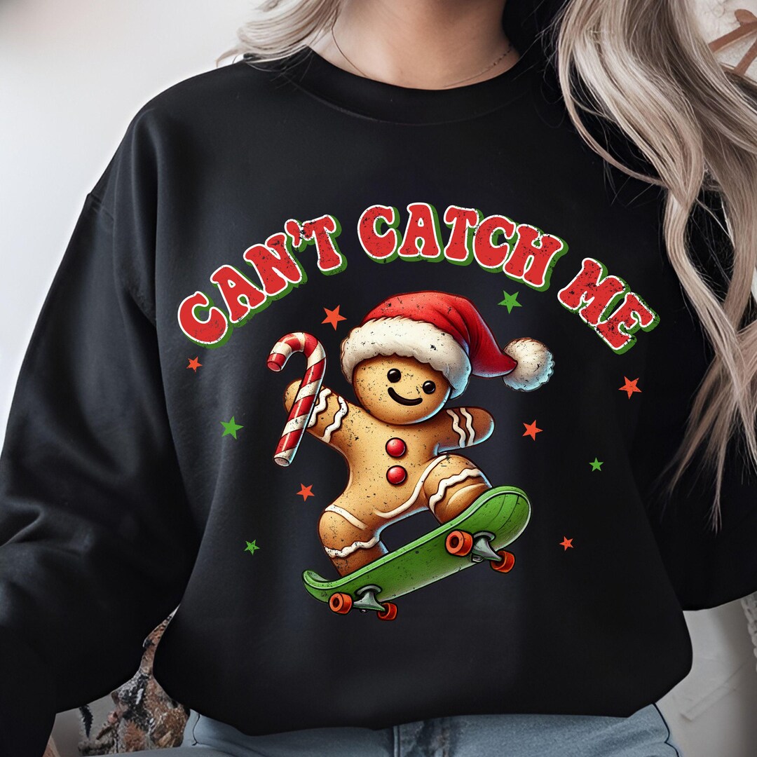 Cant Catch Me Gingerbread Man on Skateboard. Gingerbread Man Skater. - Etsy