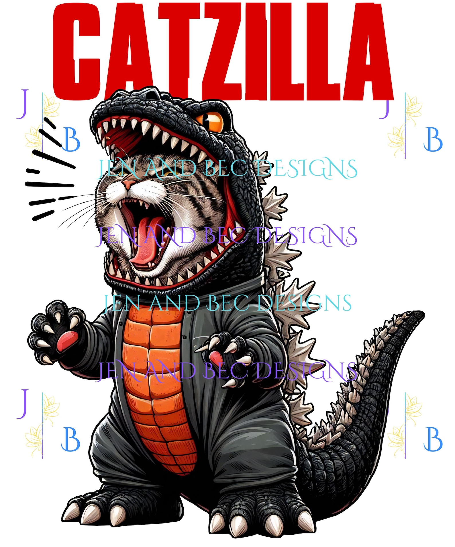 Godzilla Png. Catzilla Png. Cat Lover. Godzilla Png. Cat Dressed as ...