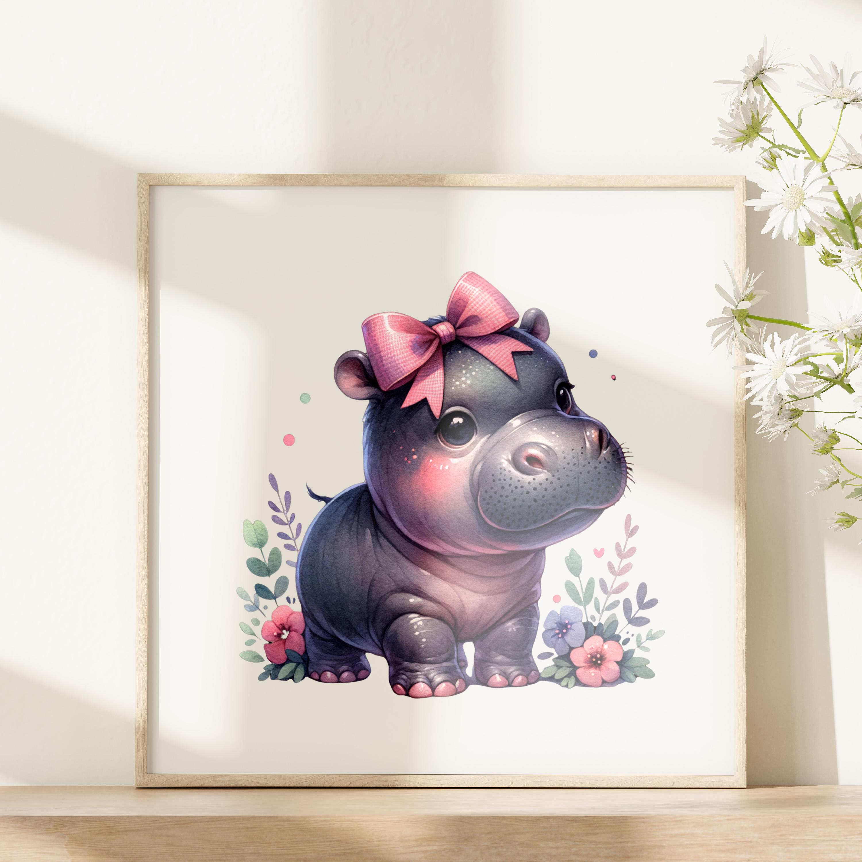 Bouncy Pygmy Hippo Png, Baby Hippo PNG, Pygmy Hippo Doodle, Mischief ...