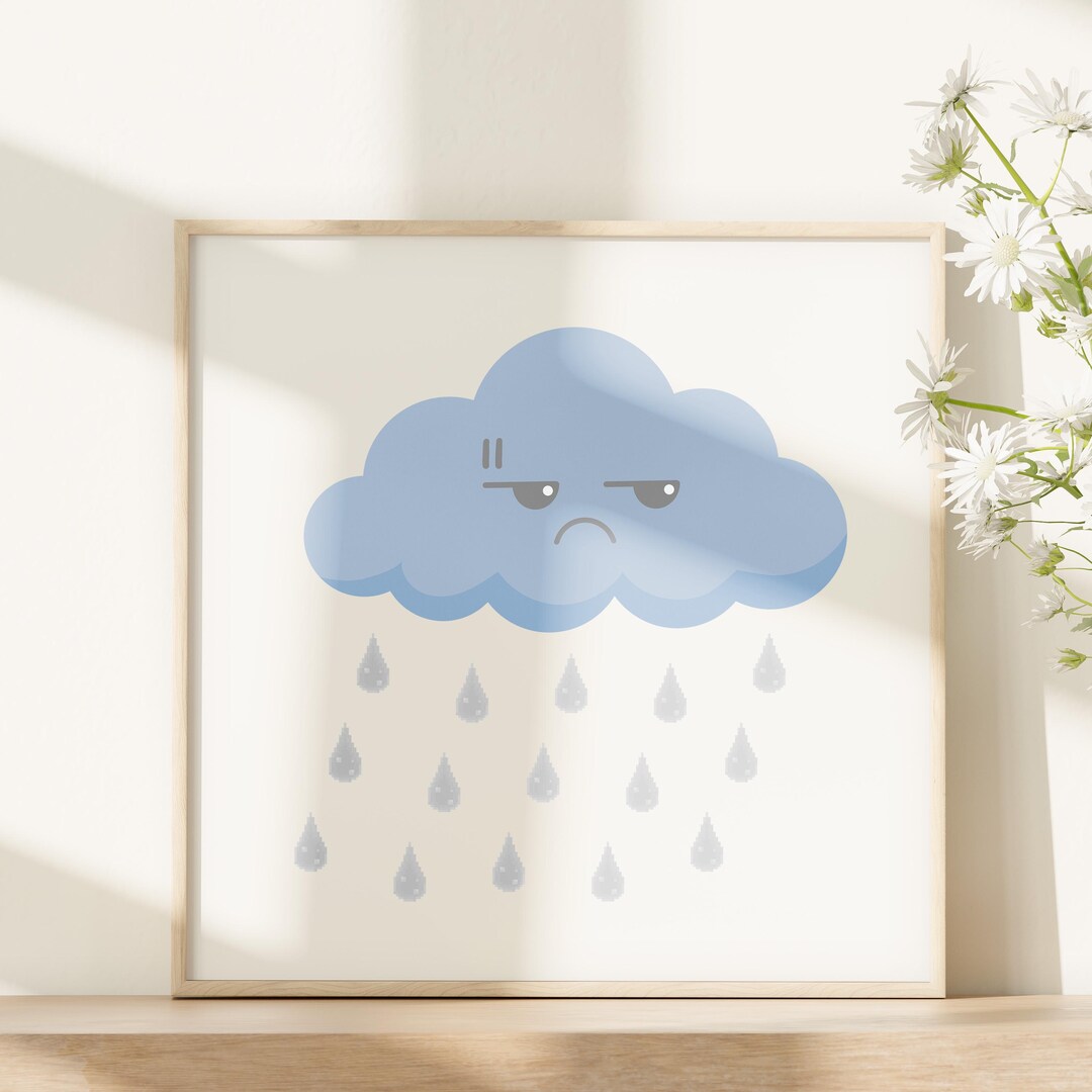 Rain Cloud Clip Art PNG, Moody Rain Cloud Clipart, Trendy Cloud PNG ...