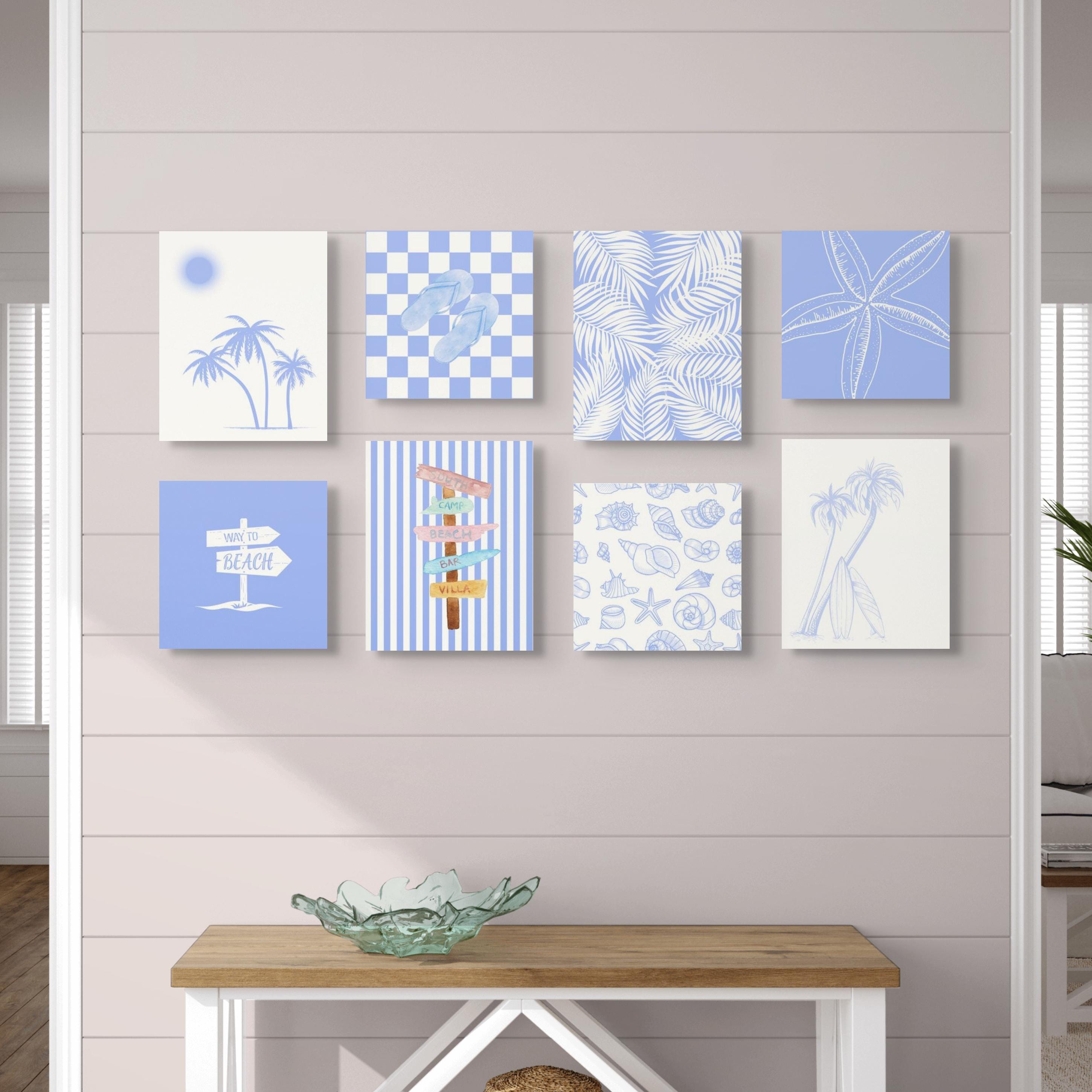 Coastal Print Set of 8 / Blue Beachy Wall Art, Beachy Print Set, Beachy ...