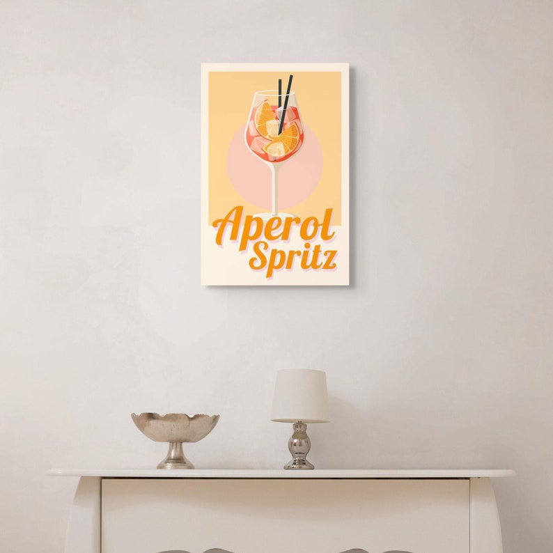 Aperol Spritz Print Bar Cart Decor Cocktail Poster Trendy Wall Art ...