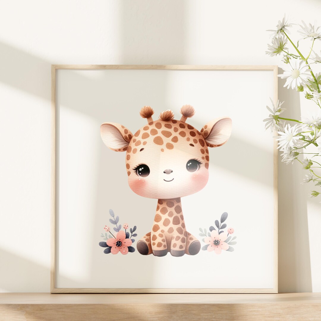 Cute Giraffe Clipart, Giraffe PNG, Baby Animal Clipart, Safari Nursery ...