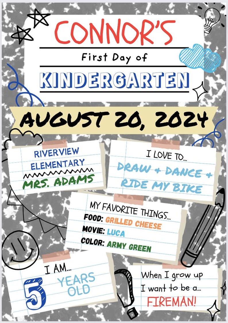 Editable Back to School Sign Template Customizable First Day of School ...