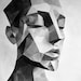 Geometric Black and White Face Hueforge STL File for 3D Printers - Etsy