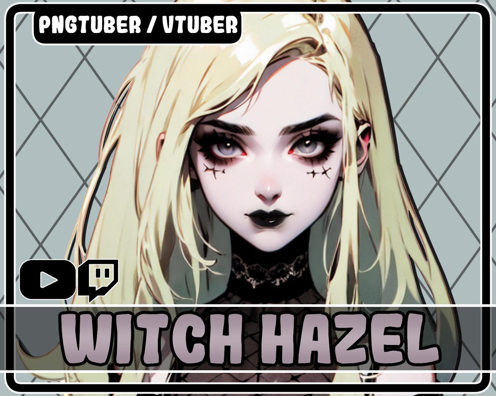 Witch Hazel: Pngtuber Blonde Girl Twitch Stream Vtuber Model Anime Goth ...