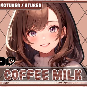 Coffee Milk: Pngtuber Brown Hair Girl Twitch Stream Vtuber Model Anime ...