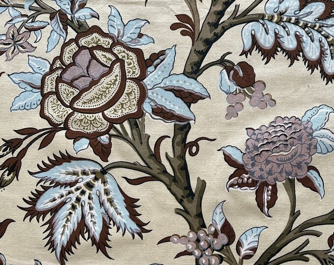 Vintage 1965 Scalamandré Silks Indienne Floral Fabric, Vintage ...