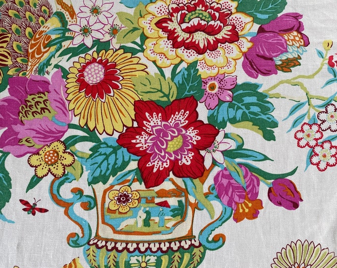 Vintage Colonial Williamsburg portobello Vase Fabric Scrap ...