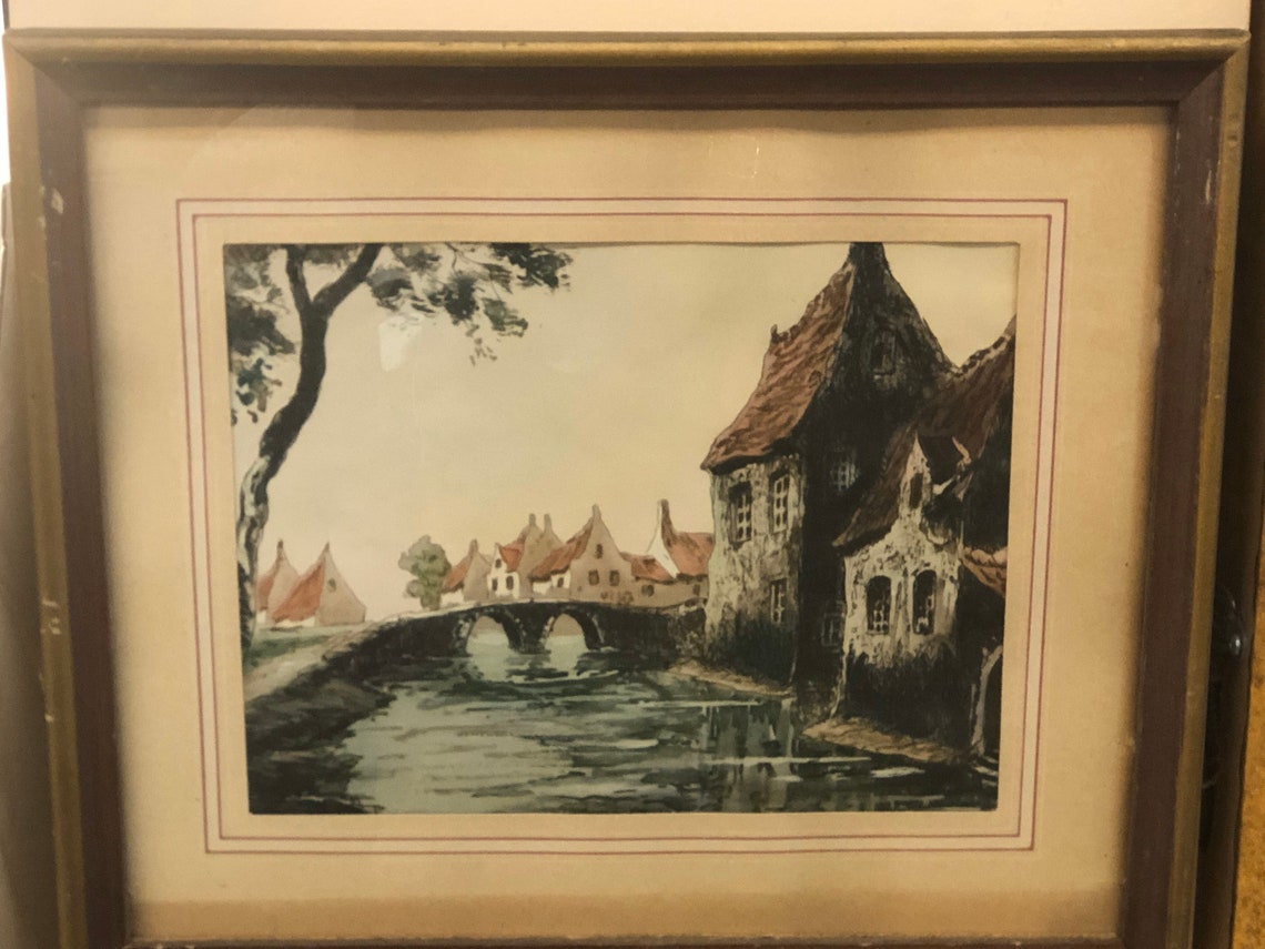 Vintage 1940 Framed C Moss Lithograph Framed C Moss | Etsy