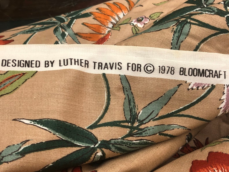 Vintage 1978 Luther Travis Floral Fabric | Etsy