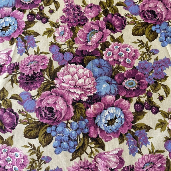 Purple Floral Upholstery Fabric - Etsy