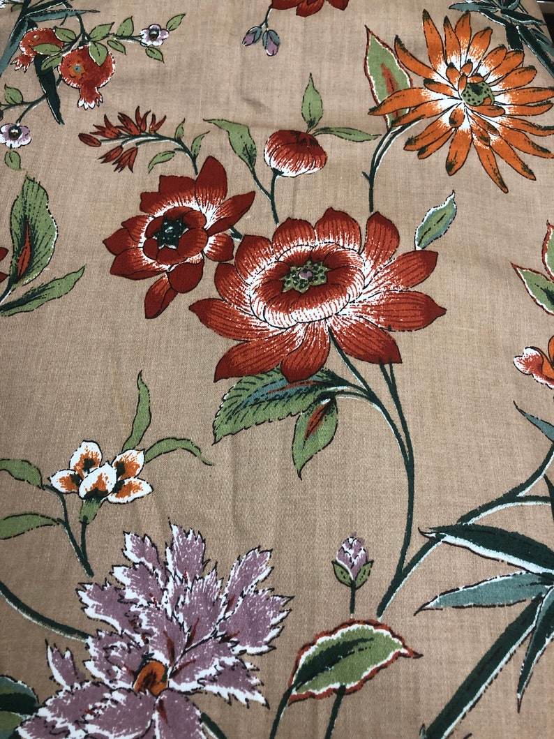 Vintage 1978 Luther Travis Floral Fabric | Etsy