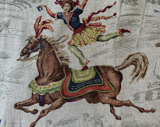 Vintage 1980s Braemore Fabrics Victorian Circus Performers Fabric ...