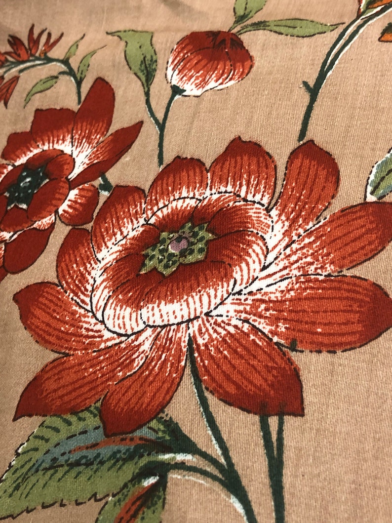 Vintage 1978 Luther Travis Floral Fabric | Etsy