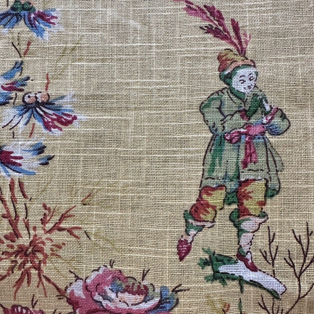 Vintage 1980s Yellow Chinoiserie Fabric BTY, Vintage Chinoiserie Fabric ...