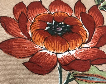 Vintage 1978 Luther Travis Floral Fabric, Vintage 1970s Fabric, Boho ...