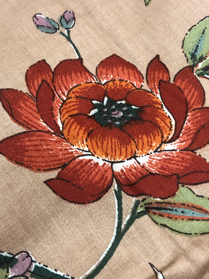 Vintage 1978 Luther Travis Floral Fabric | Etsy