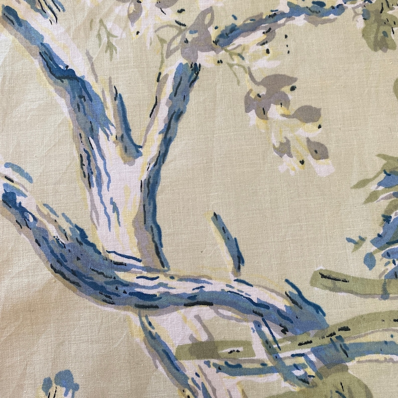 Vintage 1961 Scalamandré Silks Blue and Yellow Floral Fabric | Etsy