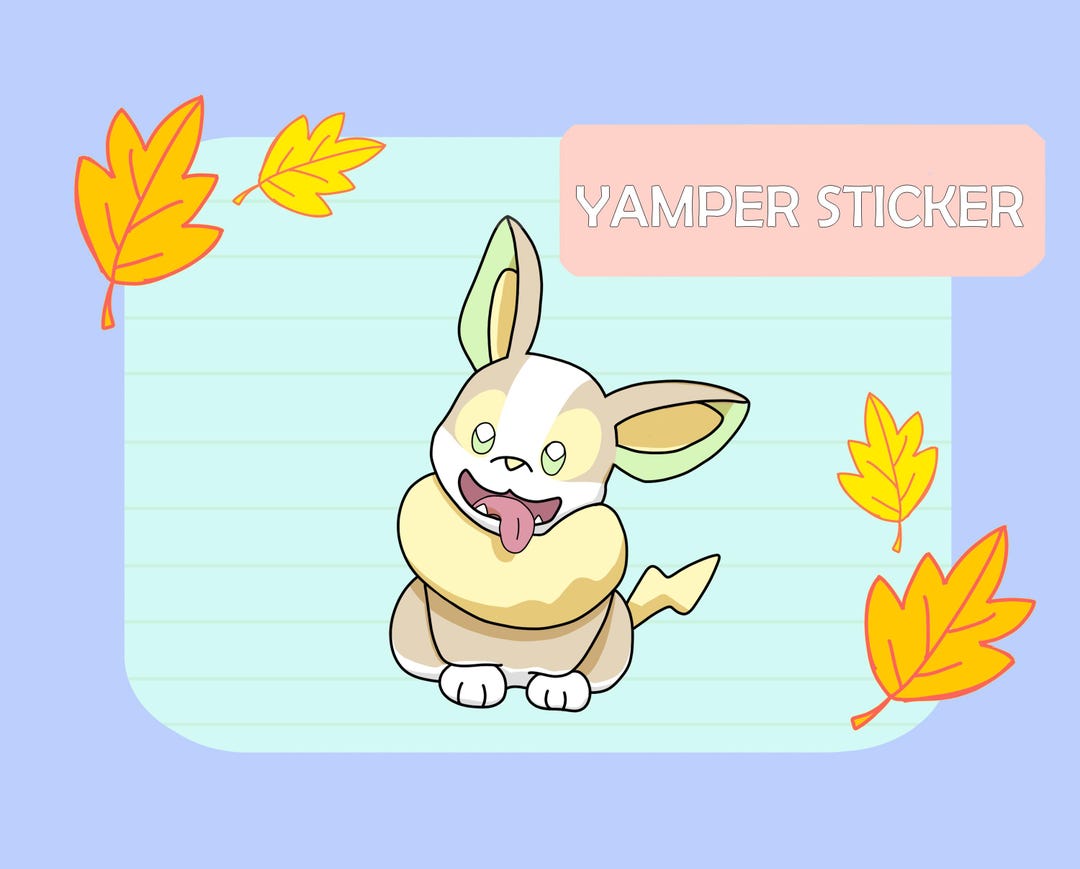 Yamper Sticker Pokémon Dog Sticker Cute Vinyl Sticker Laptop Sticker ...