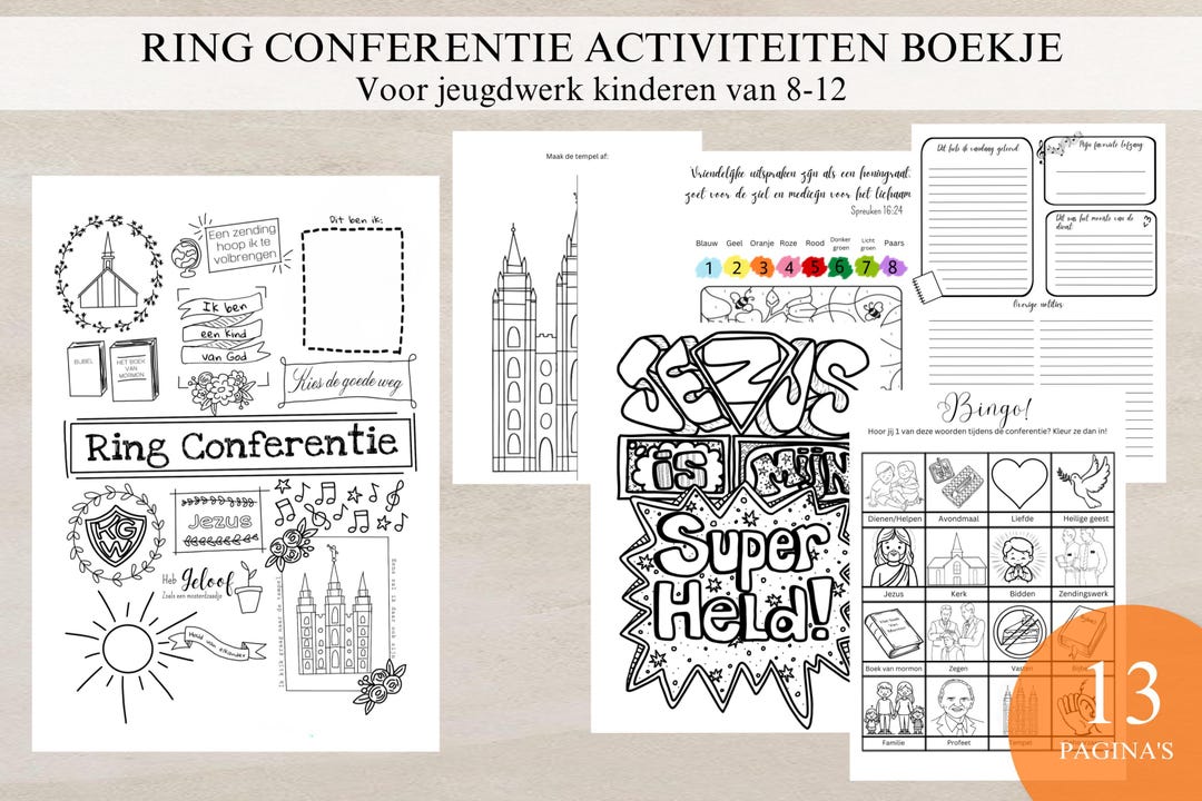 Stake Conference Activities Booklet for Youth Children Ages 8-12, LDS ...