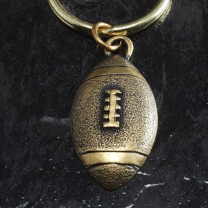 Vintage Football Key Chain Brass Metal Key Fob Accessory 2 3/4" Hollow ...