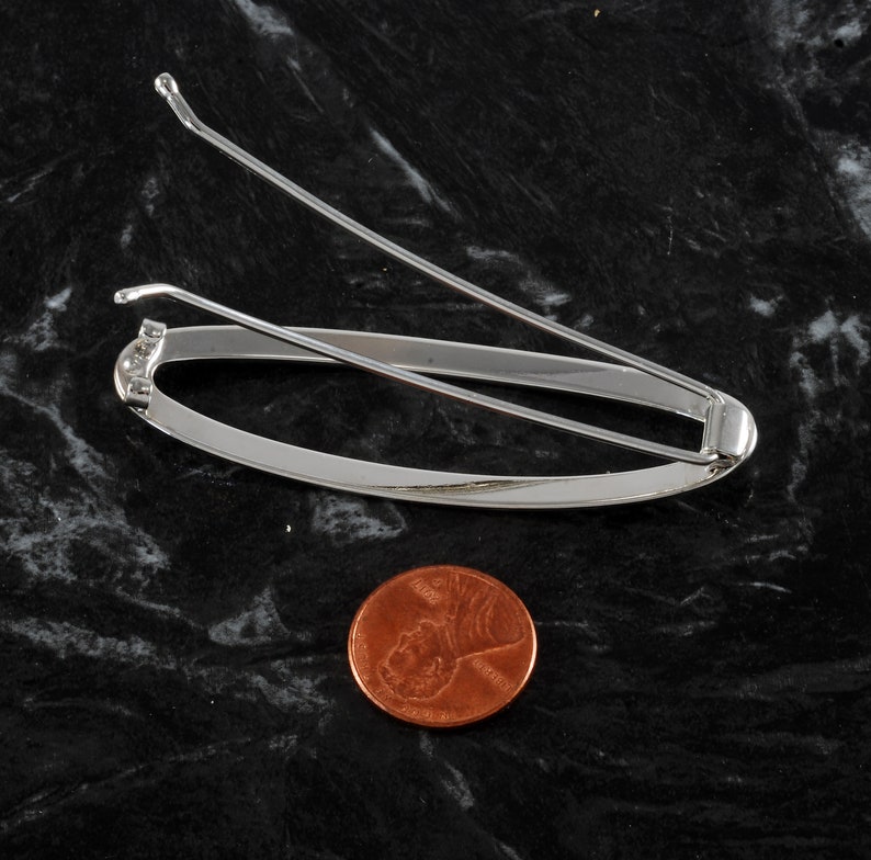 Vintage Hair Barrette Silver Tone Metal Oval Wire Clasp Hair - Etsy