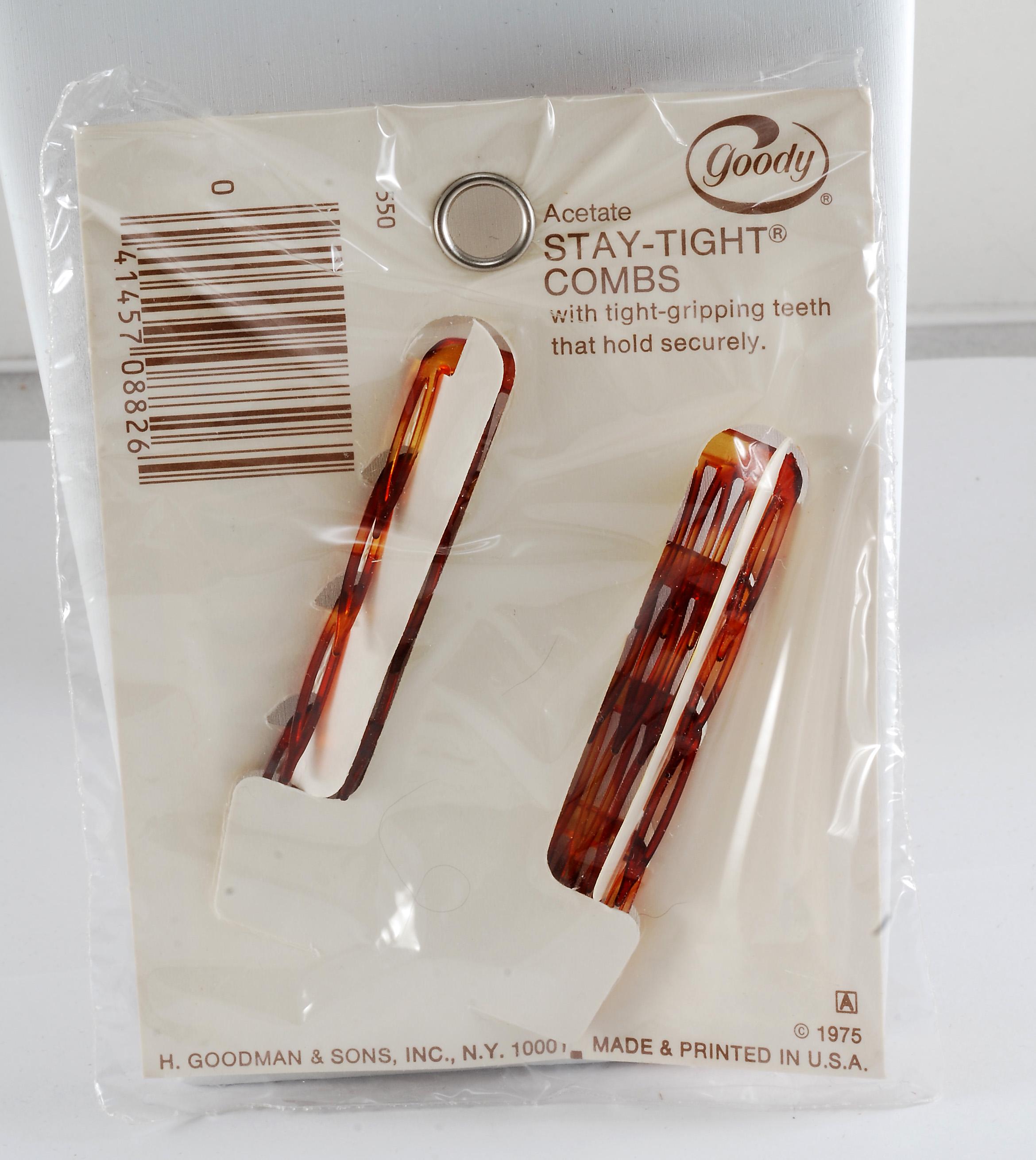 Vintage Goody 1975 Tortoise Color Hair Comb Set of 4 Side Comb 1 3/4" X ...