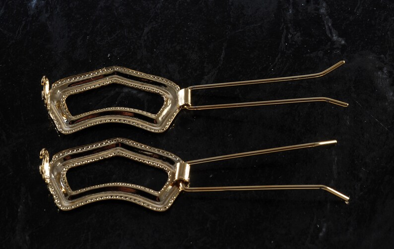 Vintage Hair Barrettes Art Deco Style Pair Gold Tone Metal Hair ...