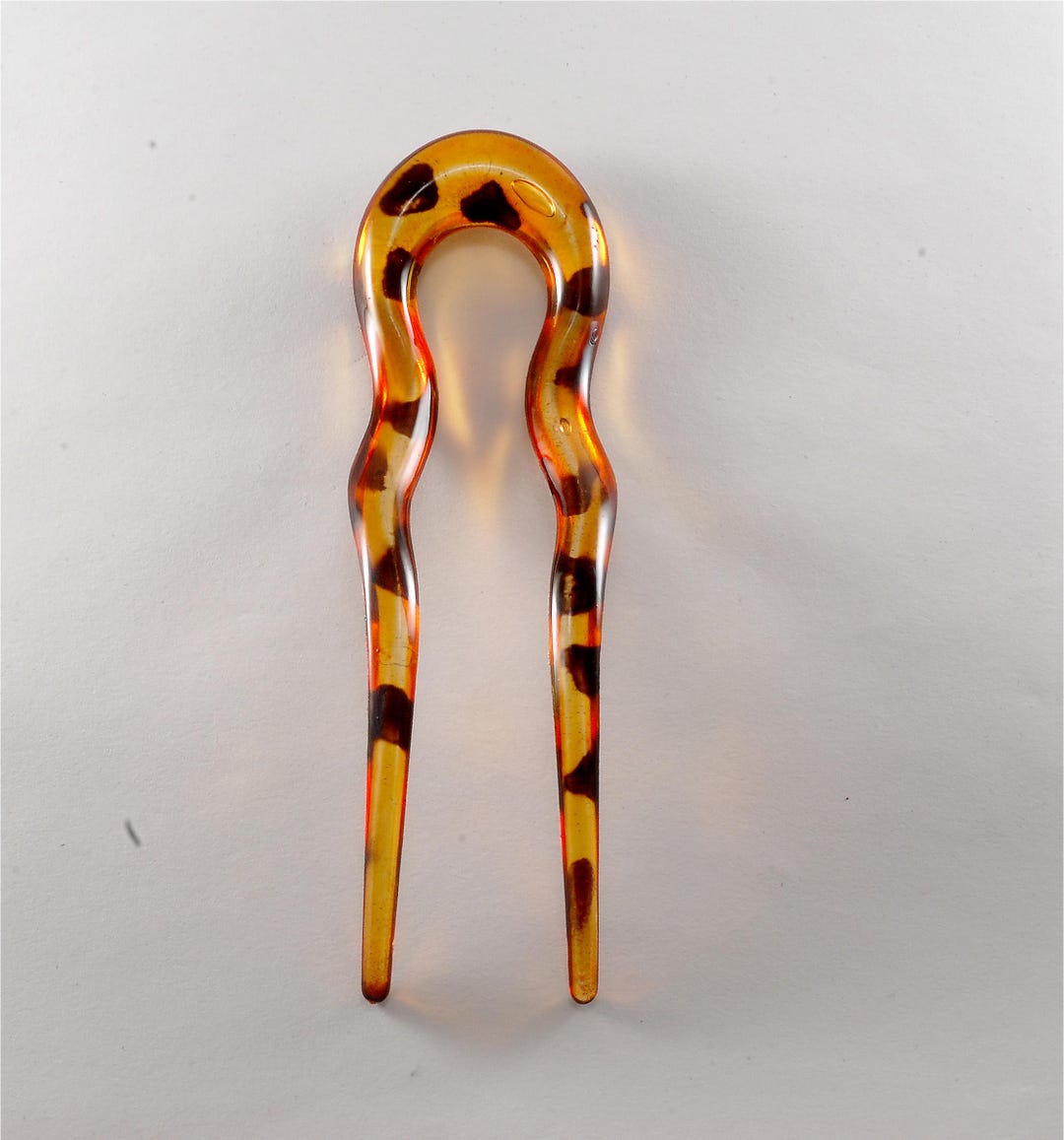 Hair Fork Brown/black Animal Print Hard Plastic Wavy Hair Notion 5" - Etsy