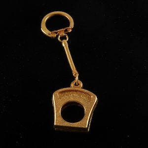 Vintage Keychain Parking Meter Charm Holds a Nickel Gold Tone Metal Key ...