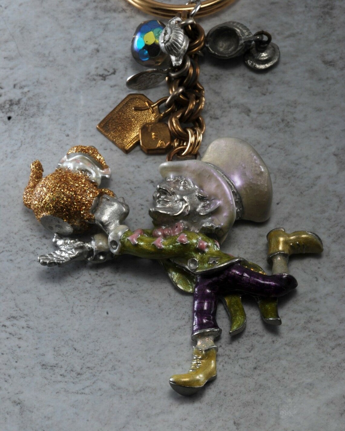 Vintage Kirks Folly Key Chain Mad Hatter Alice in Wonderland | Etsy