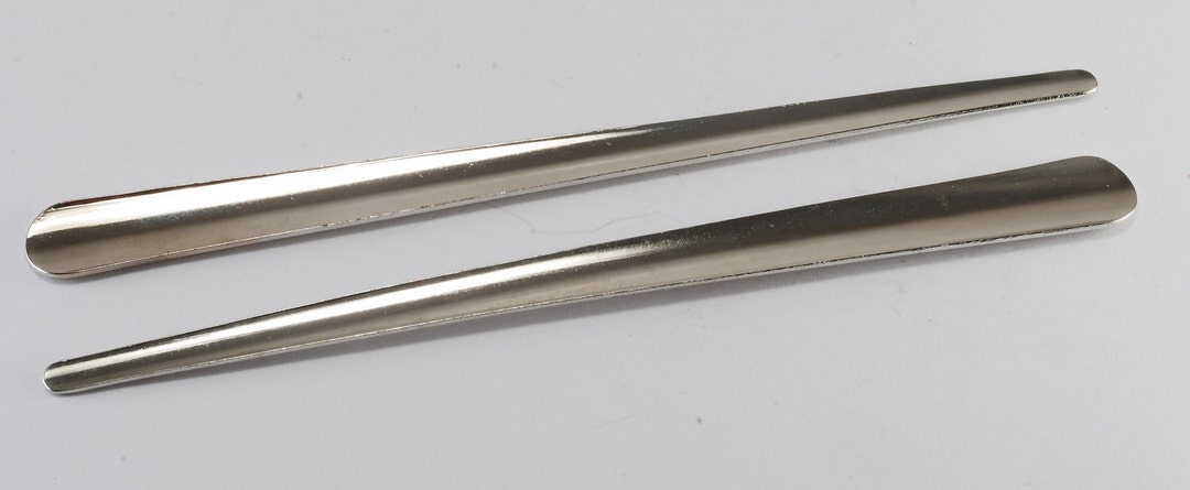 Vintage Silver Metal Curved Hair Sticks Pins Hair Bodkin Accessory Pair ...