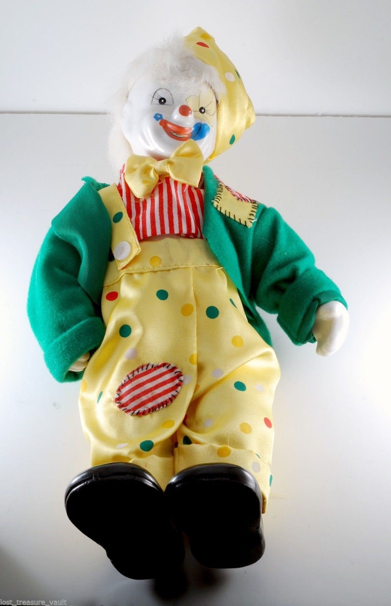 Vintage Circus Clown 12 Doll Porcelain Padded Body Hand | Etsy