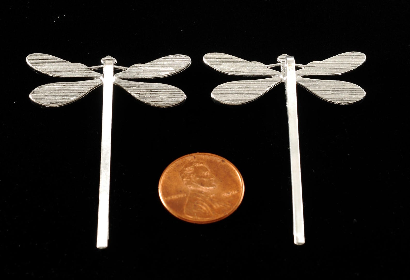 Vintage Hair Pins Bobby Pins Silver Tone Dragon Fly Pair Hair Accessory ...
