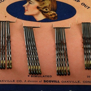 Vintage Set of 20 Delong Rubber Tip Bob Bobby Pins NOC Dead Stock Some ...