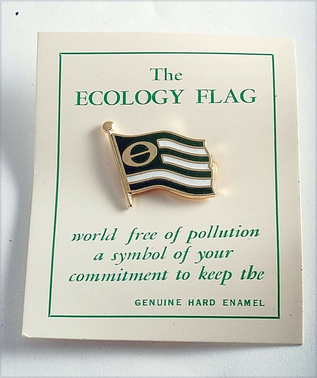 Vintage Ecology Flag Pin Genuine Hard Enamel NOS NOC Pin Brooch Show ...