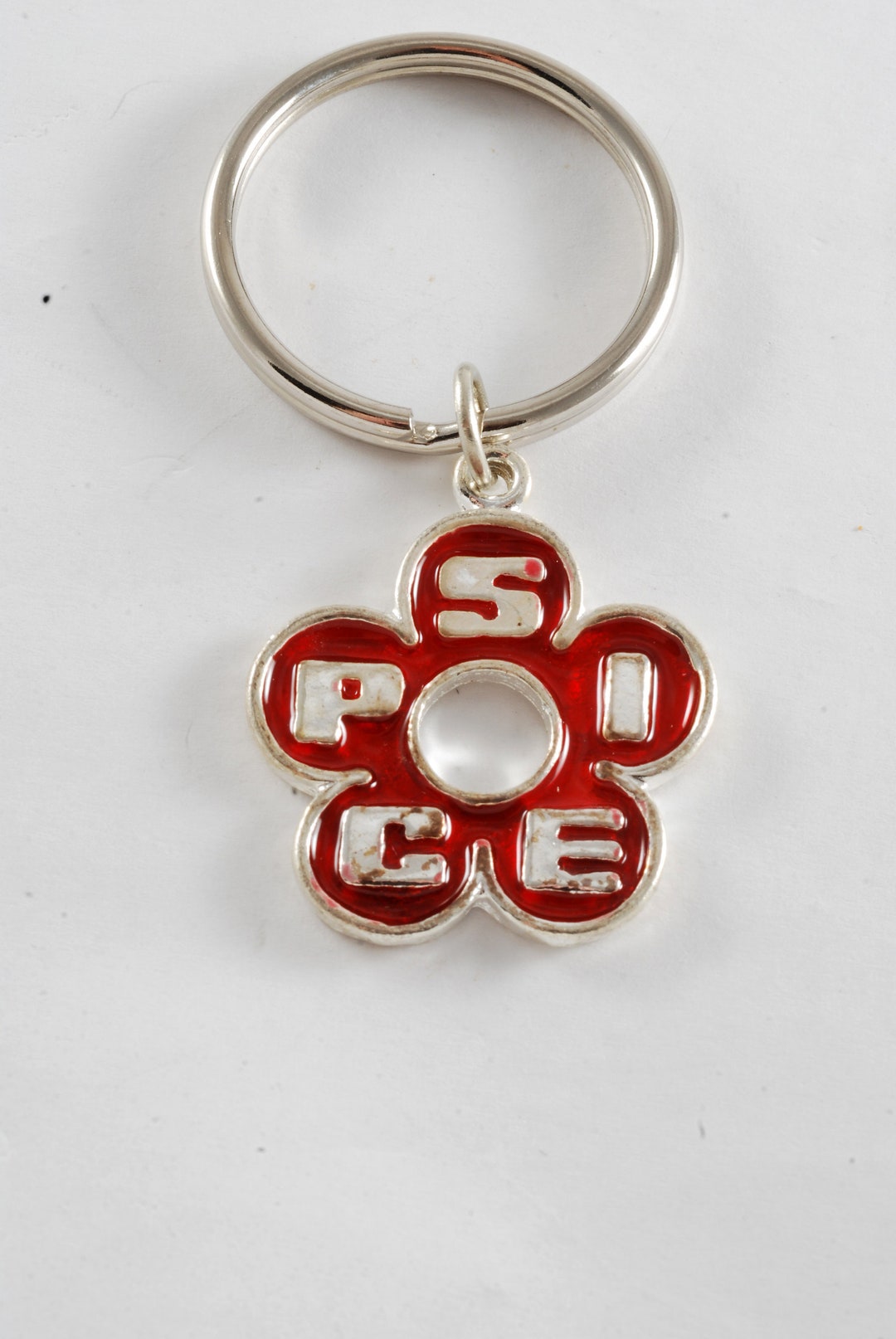 Spice Key Chain Red Enamel Metal Charm Silver Tone Key Ring Fob - Etsy ...