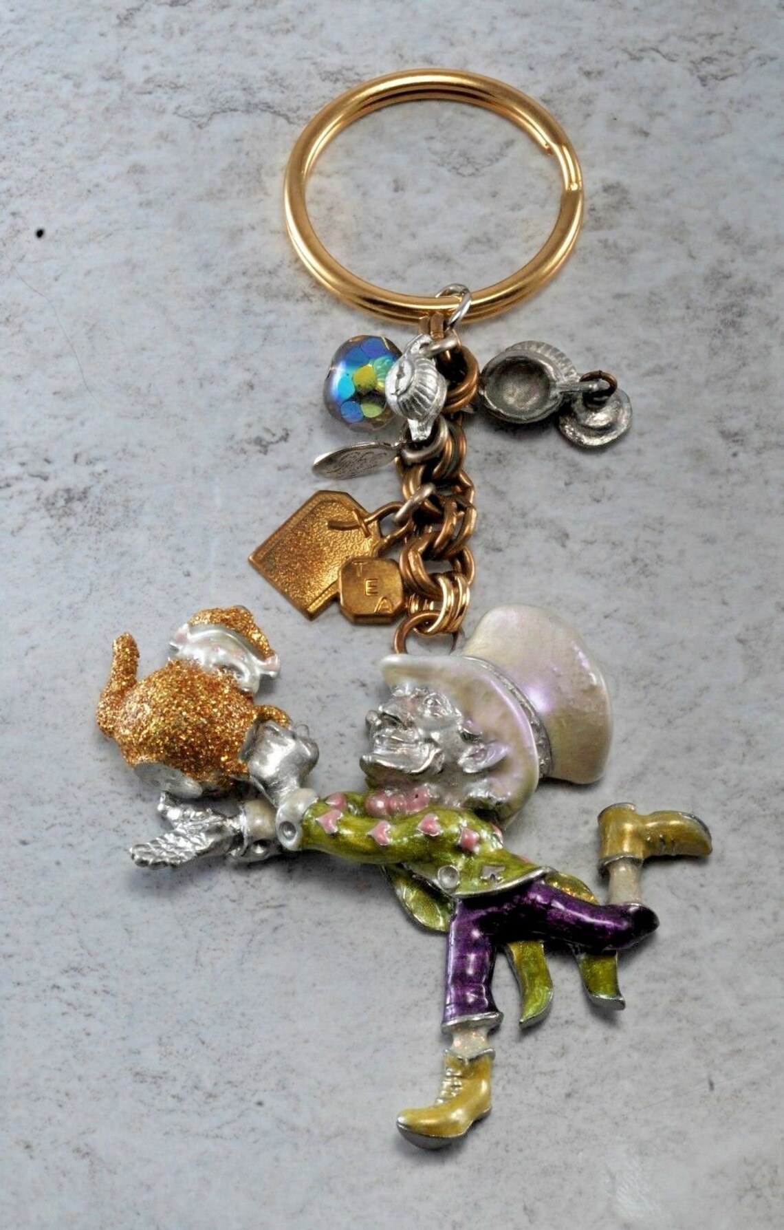 Vintage Kirks Folly Key Chain Mad Hatter Alice in Wonderland | Etsy