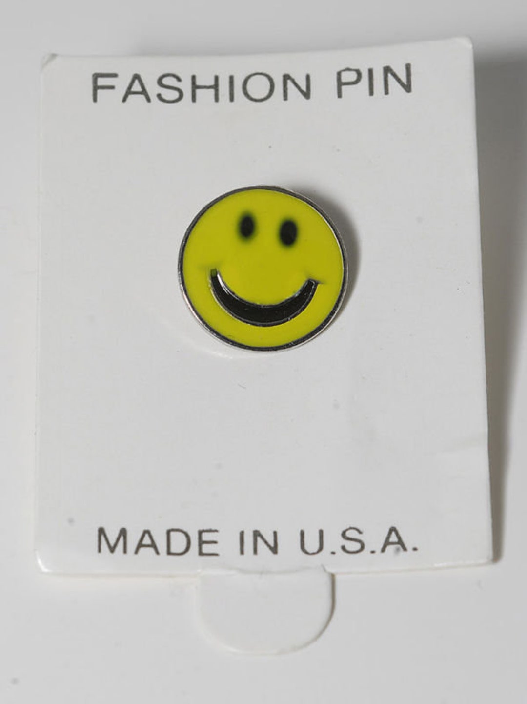 Vintage Yellow Smiley Face Pin Tie Tack Made USA Jewelry - Etsy