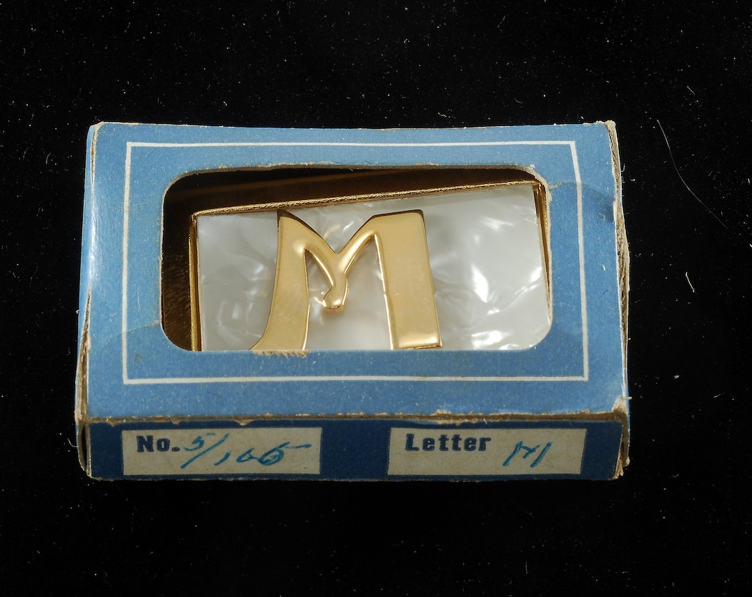 Vintage Belt Buckle King of New York Monogram Letter "m" Gold Tone ...