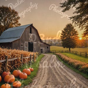 Digital Rustic Fall Barn Background - Etsy