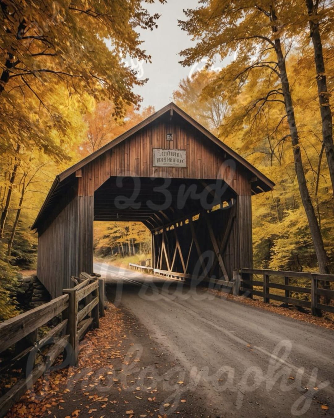 Covered Bridge Digital Backdrop - Etsy